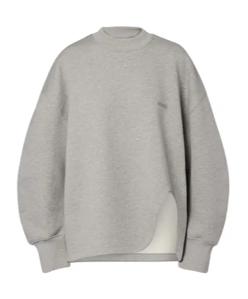 Attico Oversized Cotton Jersey Sweatshirt - Gray