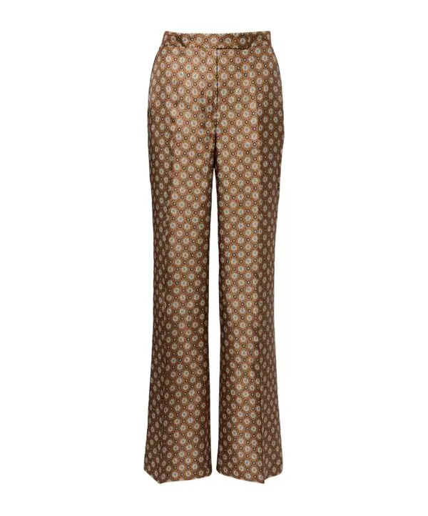 Dorothee Schumacher Printed Silk Twill Palazzo Pants - Brown