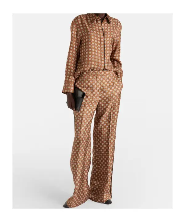 Dorothee Schumacher Printed Silk Twill Palazzo Pants