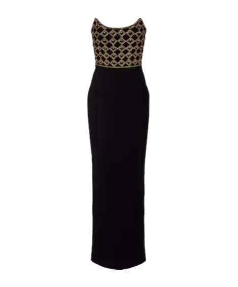 Rebecca Vallance Embellished Corset Gown - Black