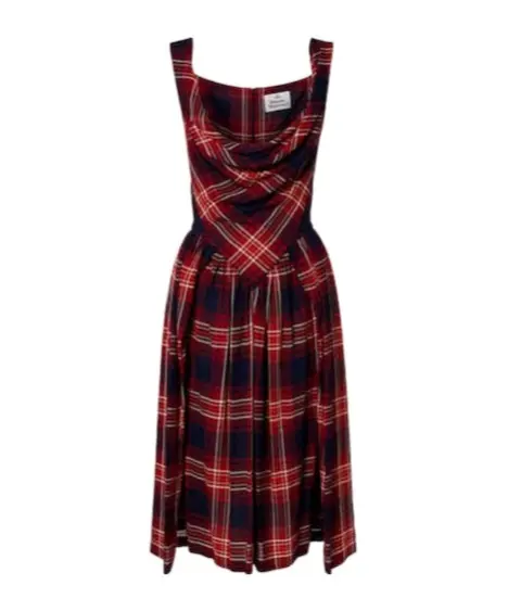 VIVIENNE WESTWOOD Sunday Tartan Draped Bustier Dress - Black