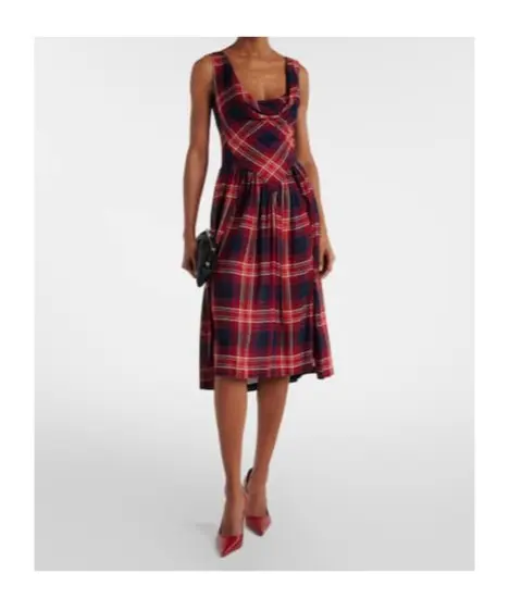 VIVIENNE WESTWOOD Sunday Tartan Draped Bustier Dress - Black