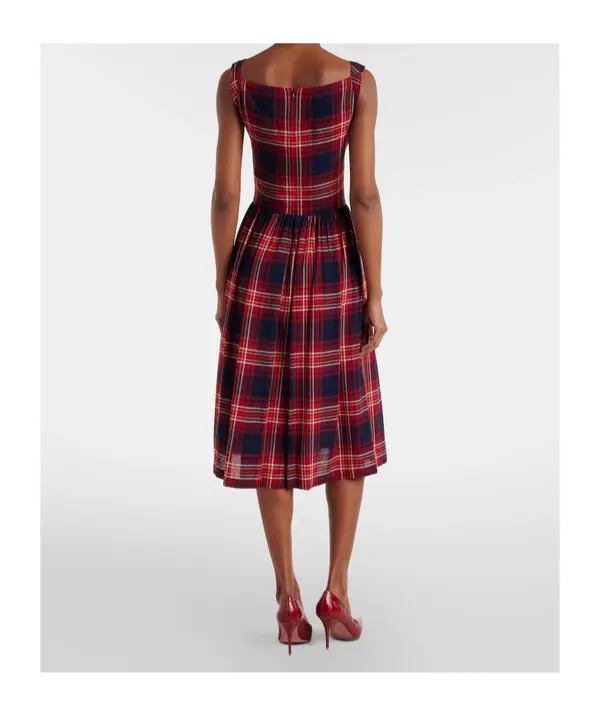 VIVIENNE WESTWOOD Sunday Tartan Draped Bustier Dress - Black