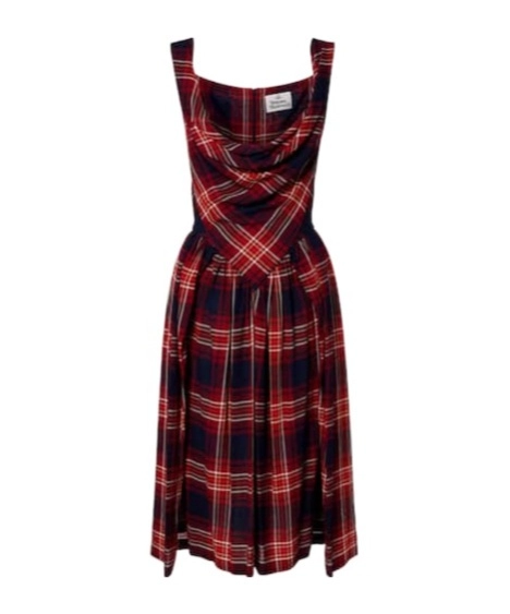 VIVIENNE WESTWOOD Sunday Tartan Draped Bustier Dress - Black