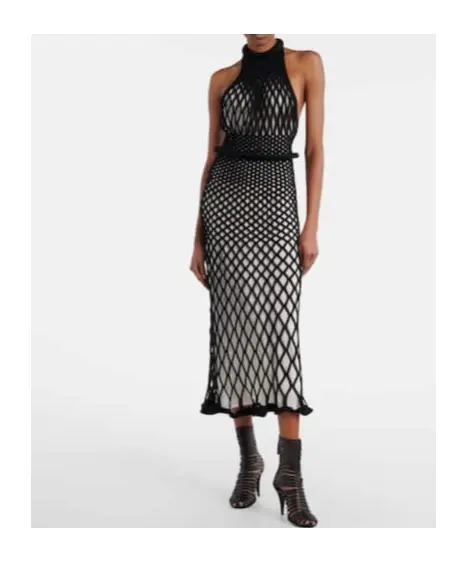 Givenchy Halterneck Open-back Mesh Midi Dress