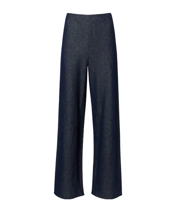 Vince Colette Cotton And Linen Chambray Wide-leg Pants - Black