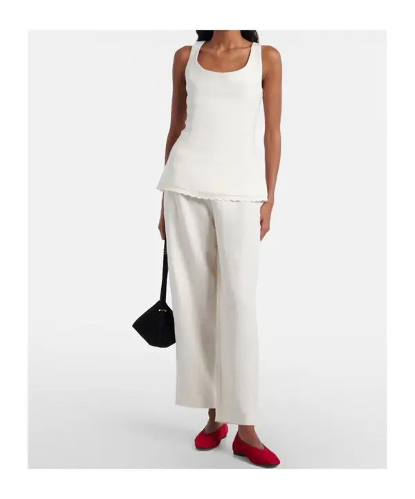 Posse Effi Scalloped Linen Tank Top