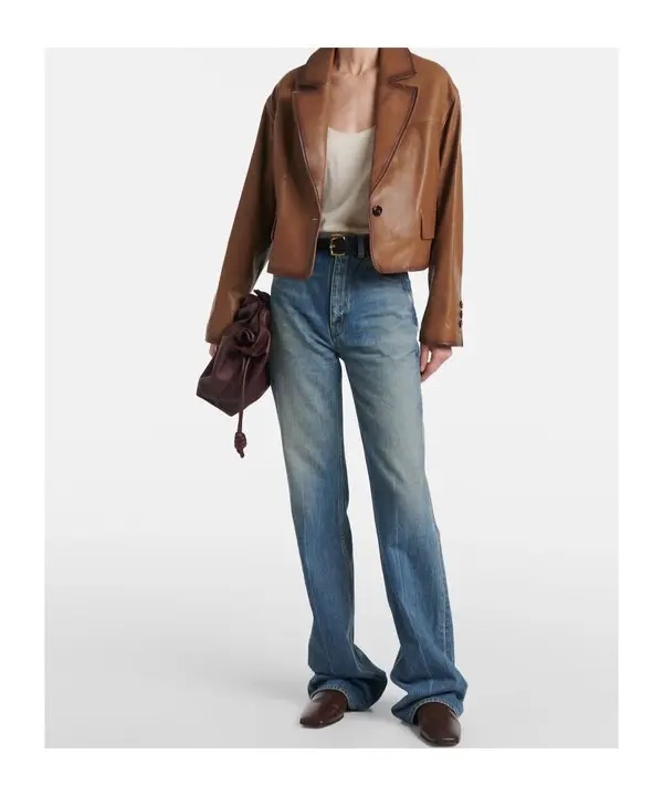 Dorothee Schumacher Cropped Leather Jacket