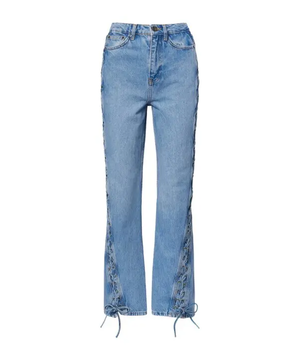 ROTATE BY BIRGER CHRISTENSEN High-rise Flared Jeans - Blue