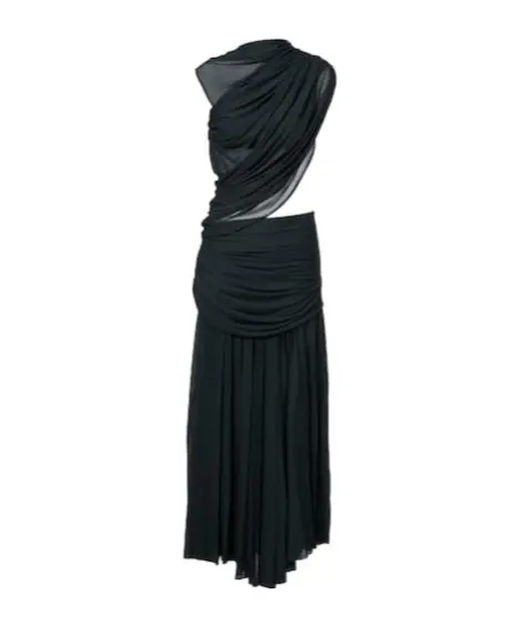 Proenza Schouler Irma Draped Cutout Jersey Midi Dress - Black