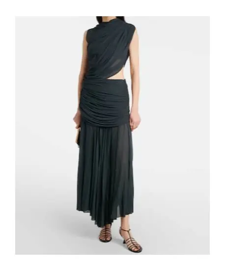 Proenza Schouler Irma Draped Cutout Jersey Midi Dress