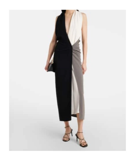 Proenza Schouler Elsa Draped Crêpe Midi Dress - Black