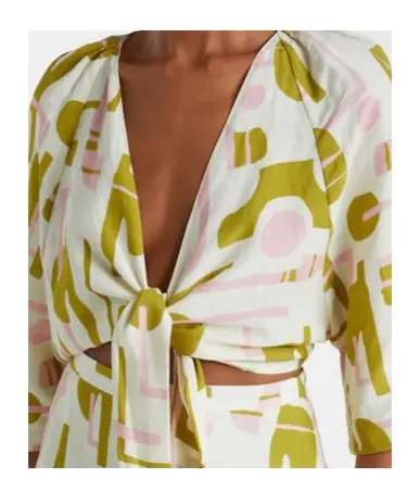 ADRIANA DEGREAS Balearic Printed Crop Top