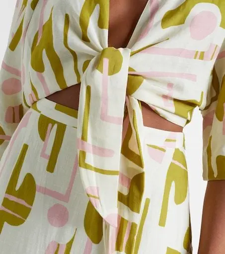 ADRIANA DEGREAS Balearic Printed Crop Top