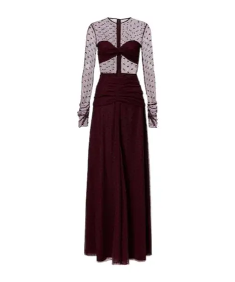Rebecca Vallance Barbera Point D'esprit Tulle Gown - Brown
