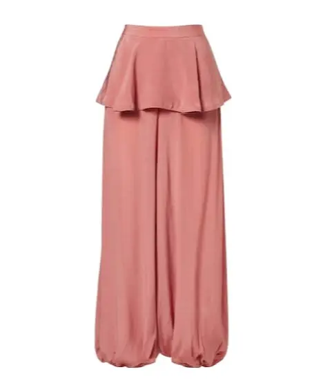ADRIANA DEGREAS Solid Peplum Balloon Pants
