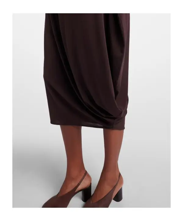 LEMAIRE Draped Midi Dress - Wine Red
