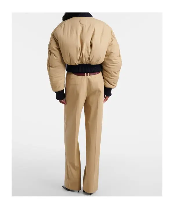 JEAN PAUL GAULTIER Cotton Wide-leg Pants With Cutout Detail - Nude