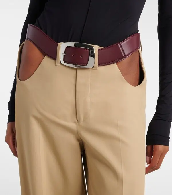 JEAN PAUL GAULTIER Cotton Wide-leg Pants With Cutout Detail - Nude