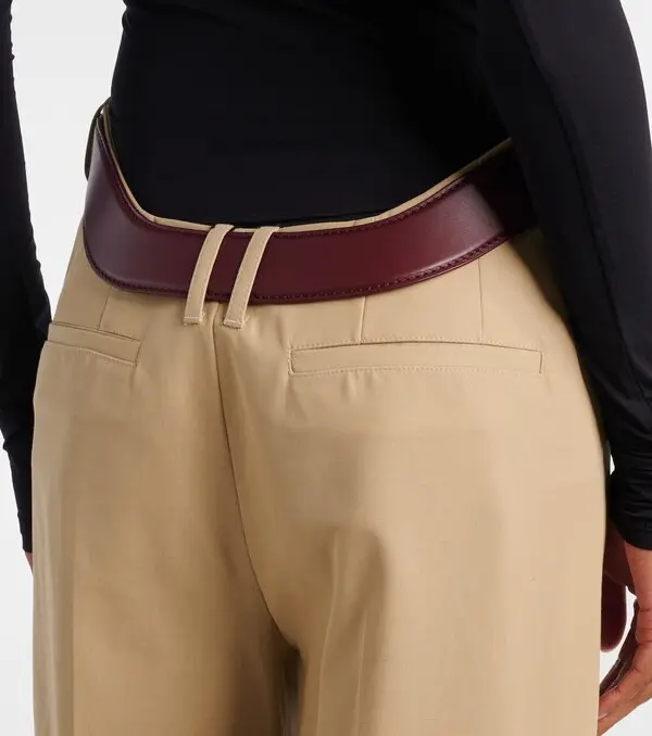 JEAN PAUL GAULTIER Cotton Wide-leg Pants With Cutout Detail - Nude