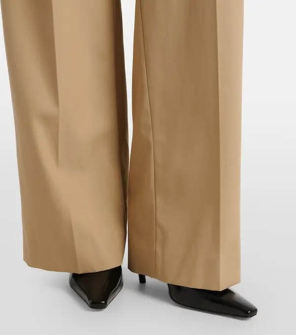 JEAN PAUL GAULTIER Cotton Wide-leg Pants With Cutout Detail - Nude