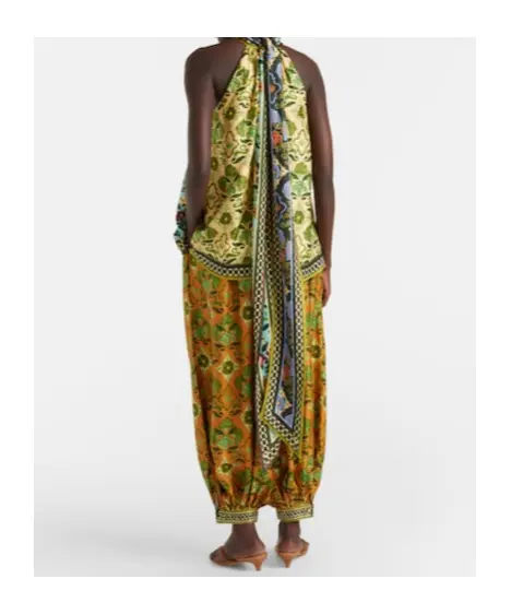 ALEMAIS Cece Floral Silk Tapered Pants
