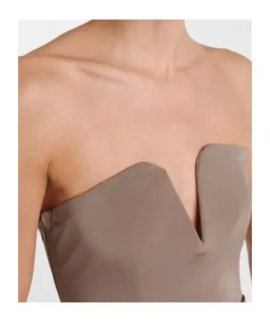 NENSI DOJAKA Strapless Asymmetric Draped Cocktail Dress