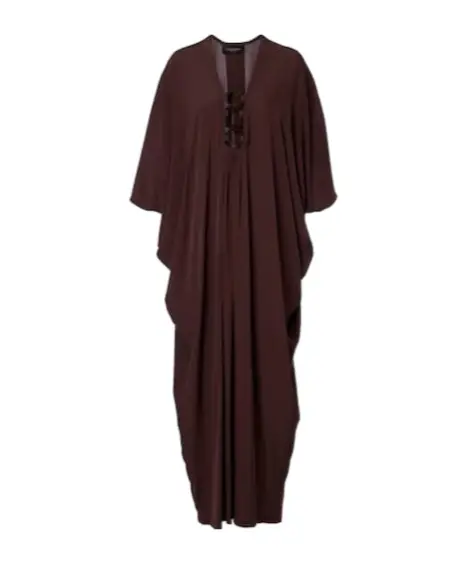 ADRIANA DEGREAS Ring-detail Draped Kaftan - Black