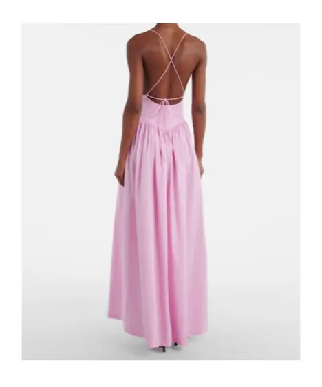 ADRIANA DEGREAS Open-back Cotton Maxi Dress