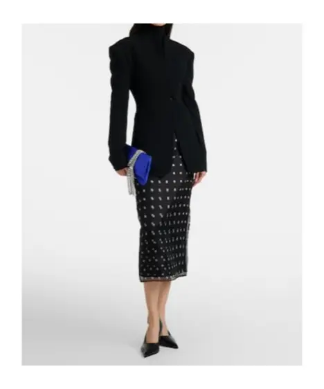 EMILIA WICKSTEAD Polka-dot Silk Taffeta Pencil Skirt