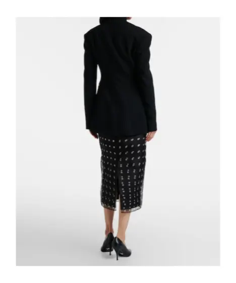 EMILIA WICKSTEAD Polka-dot Silk Taffeta Pencil Skirt