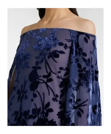 RODARTE Off-shoulder Floral Jacquard Cape Maxi Dress