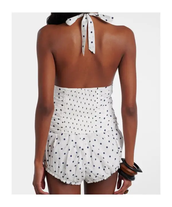 Posse Edie Polka-dot Halterneck Top