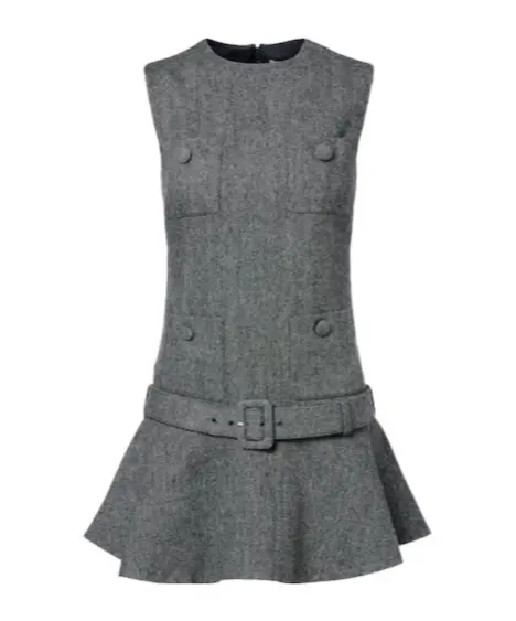 SELF-PORTRAIT Herringbone Wool-blend Minidress