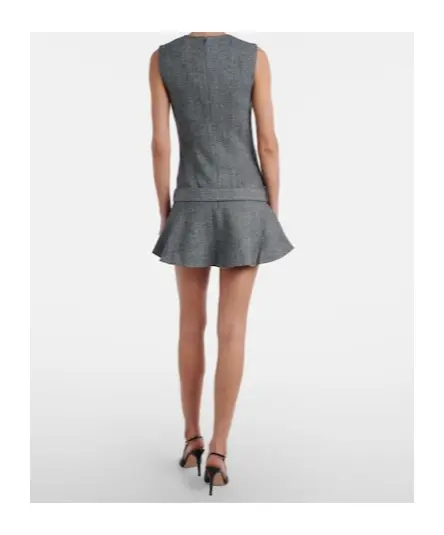 SELF-PORTRAIT Herringbone Wool-blend Minidress