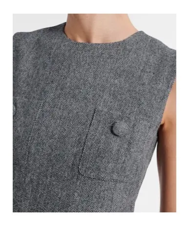 SELF-PORTRAIT Herringbone Wool-blend Minidress