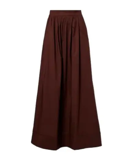 ADRIANA DEGREAS Pleated Maxi Skirt - Brown