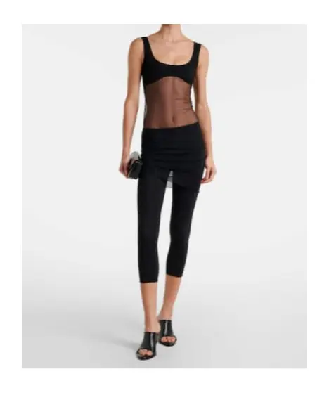 NENSI DOJAKA Cropped Tulle-trimmed Leggings