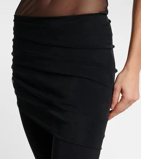 NENSI DOJAKA Cropped Tulle-trimmed Leggings