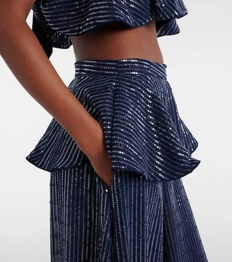 ADRIANA DEGREAS Sequined Wide-leg Pants