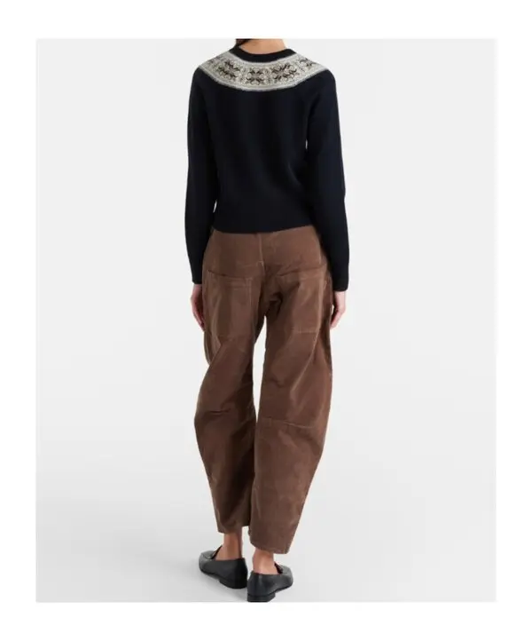 NILI LOTAN Shon Corduroy Barrel-leg Pants - Red