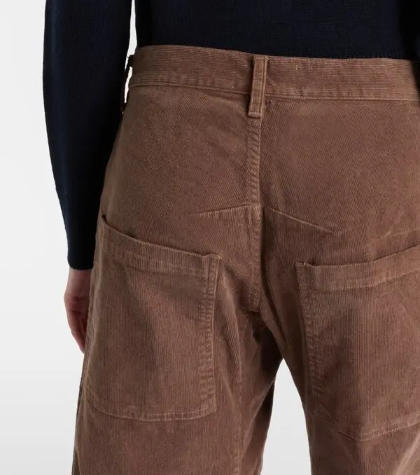 NILI LOTAN Shon Corduroy Barrel-leg Pants - Red
