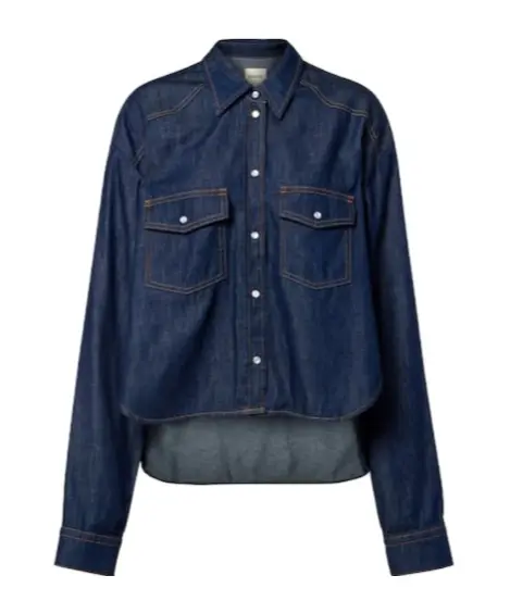 Khaite Grenon Asymmetric Denim Shirt - Black