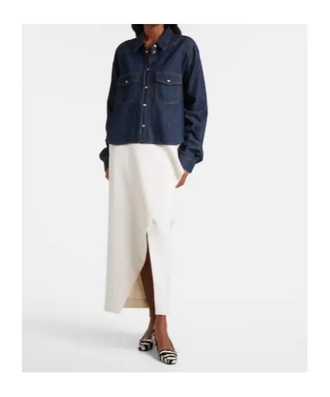 Khaite Grenon Asymmetric Denim Shirt