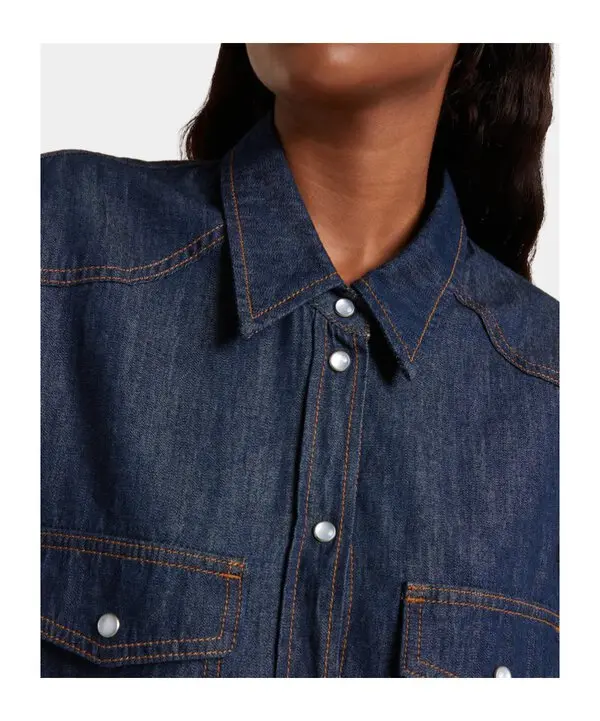 Khaite Grenon Asymmetric Denim Shirt