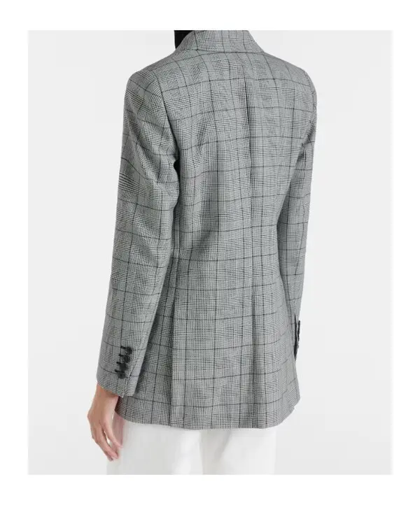 NILI LOTAN Weston Plaid Virgin Wool Blazer