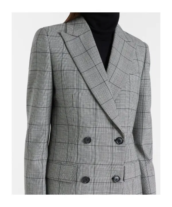 NILI LOTAN Weston Plaid Virgin Wool Blazer
