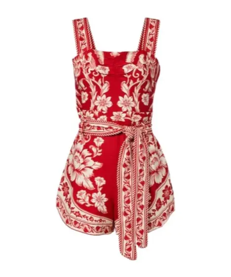 Farm Rio Belted Bodysuit - Pink