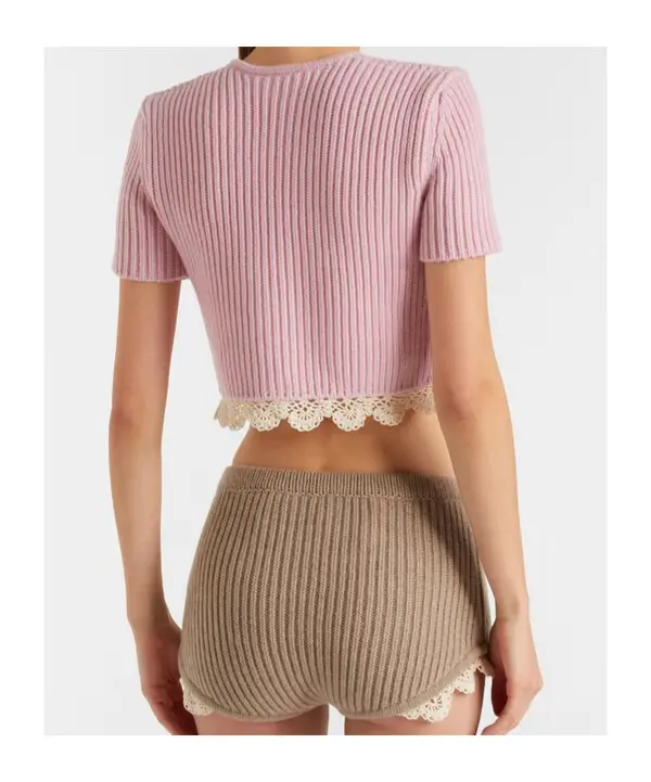Magda Butrym Crochet-trimmed Cashmere Top