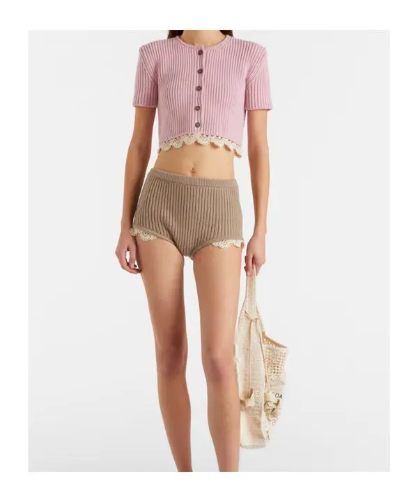 Magda Butrym Crochet-trimmed Cashmere Top